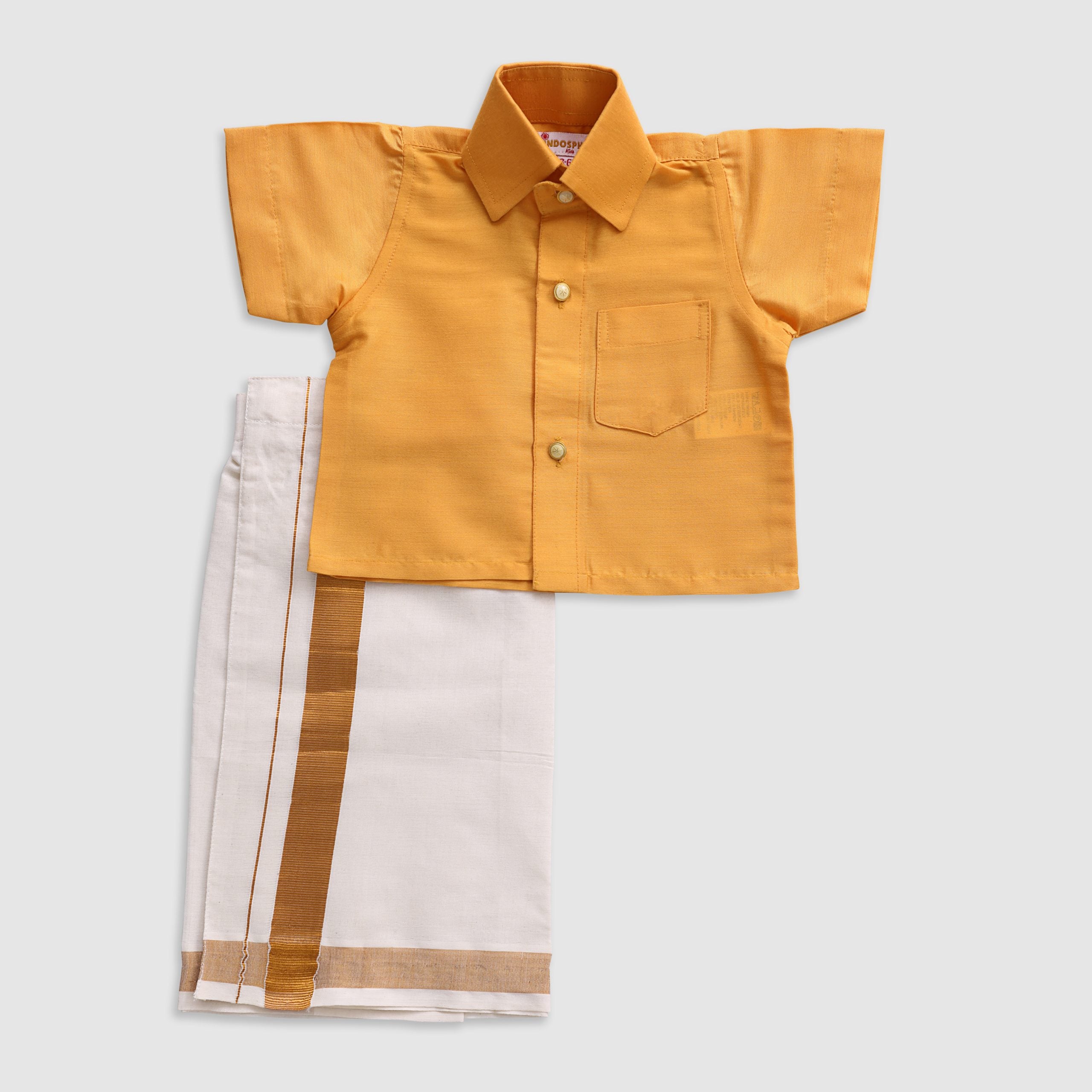 South Indian Veshti Set - Yellow – IndosphereKids